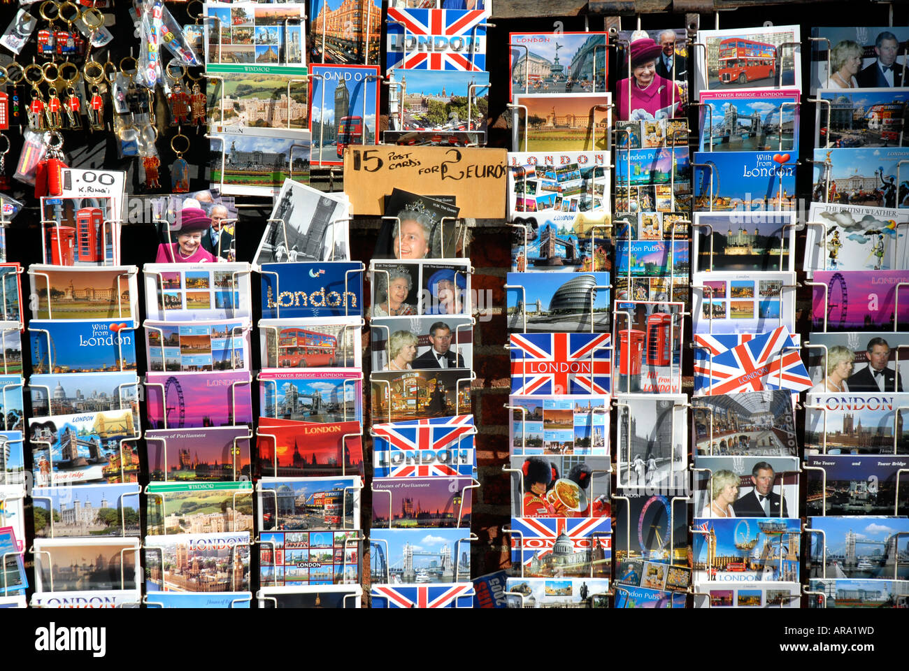 Postcards on a stall in London Stock Photo - Alamy