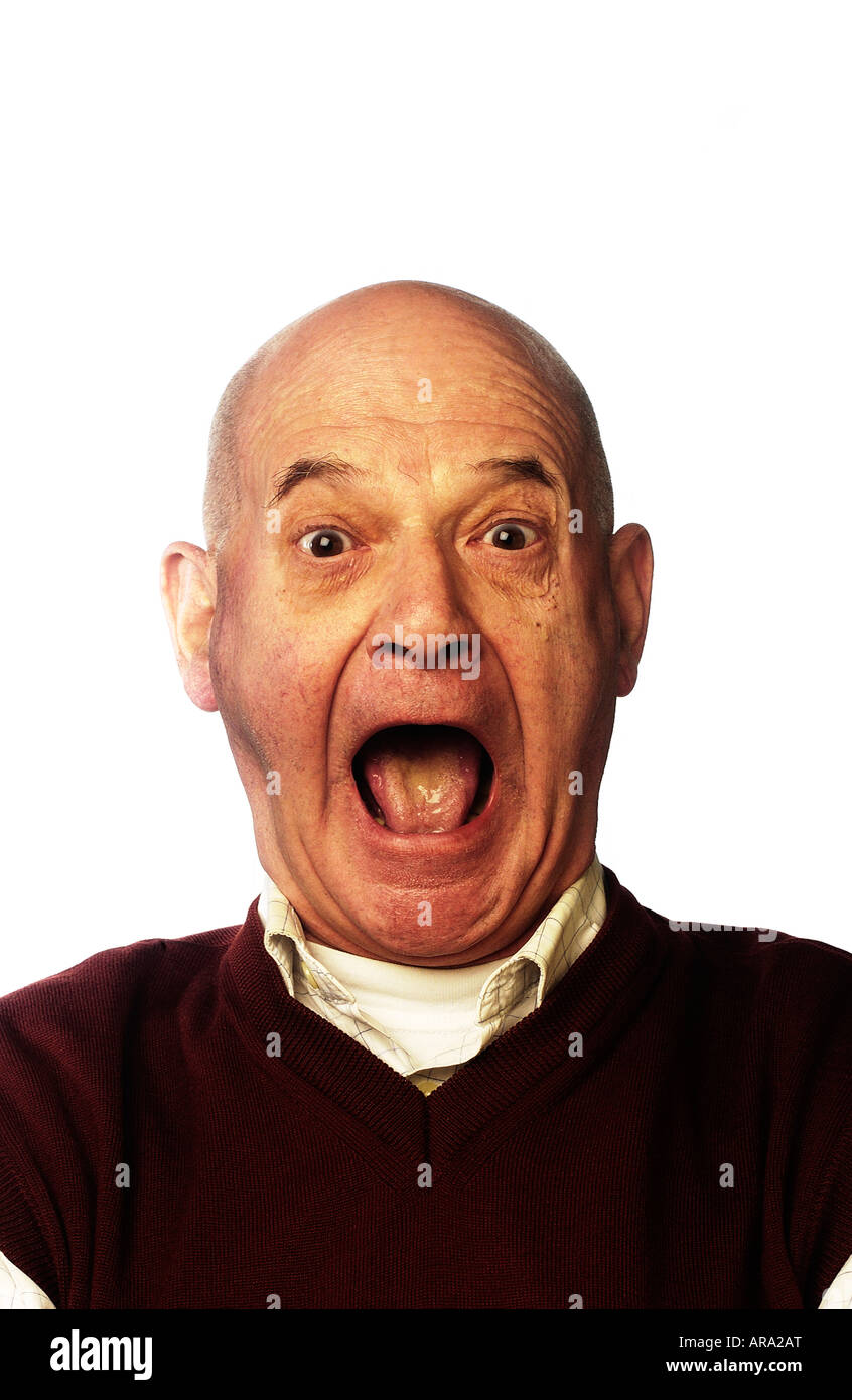 Older balding man in shock Stock Photo - Alamy
