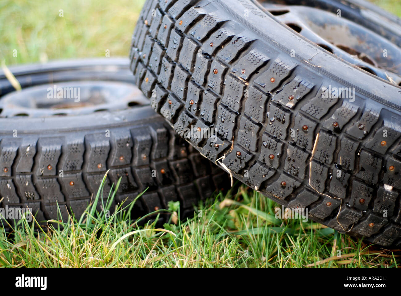 Studed tires with rust Stock Photo - Alamy