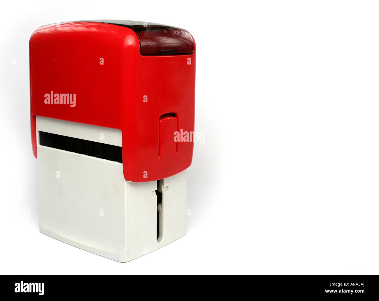 Red stamp isolated on white Stock Photo - Alamy
