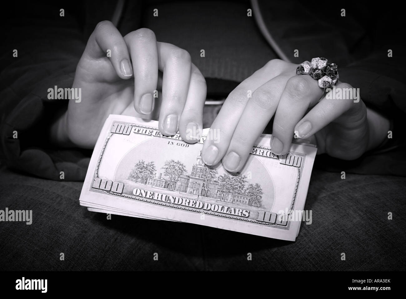 woman who tears dollars Stock Photo - Alamy