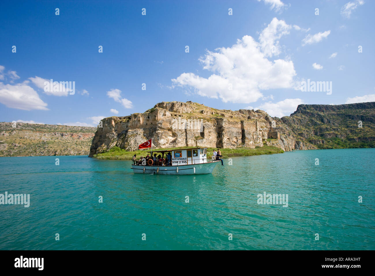 Rumkale near Halfeti by the reservoir lake of Birecik dam on the ...