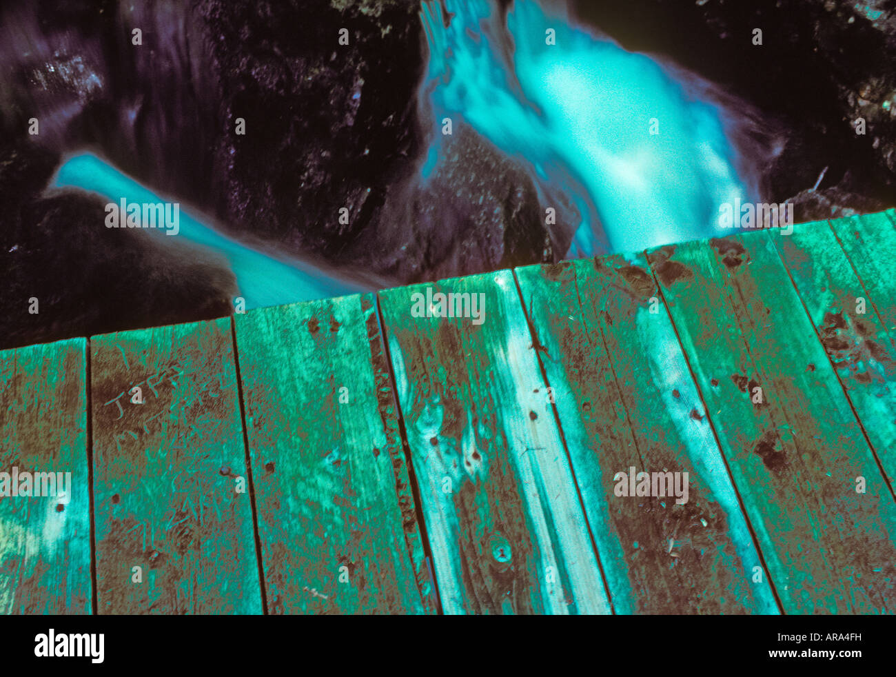 Abstract iconic mountain stream running water large boulder bucolic ...