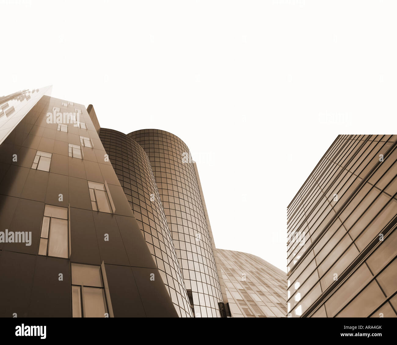 Two modern buildings isolated on white Stock Photo - Alamy