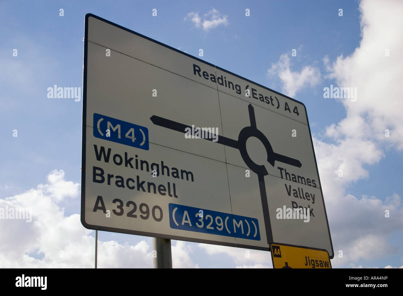 Motorway sign roundabout uk hi-res stock photography and images - Alamy