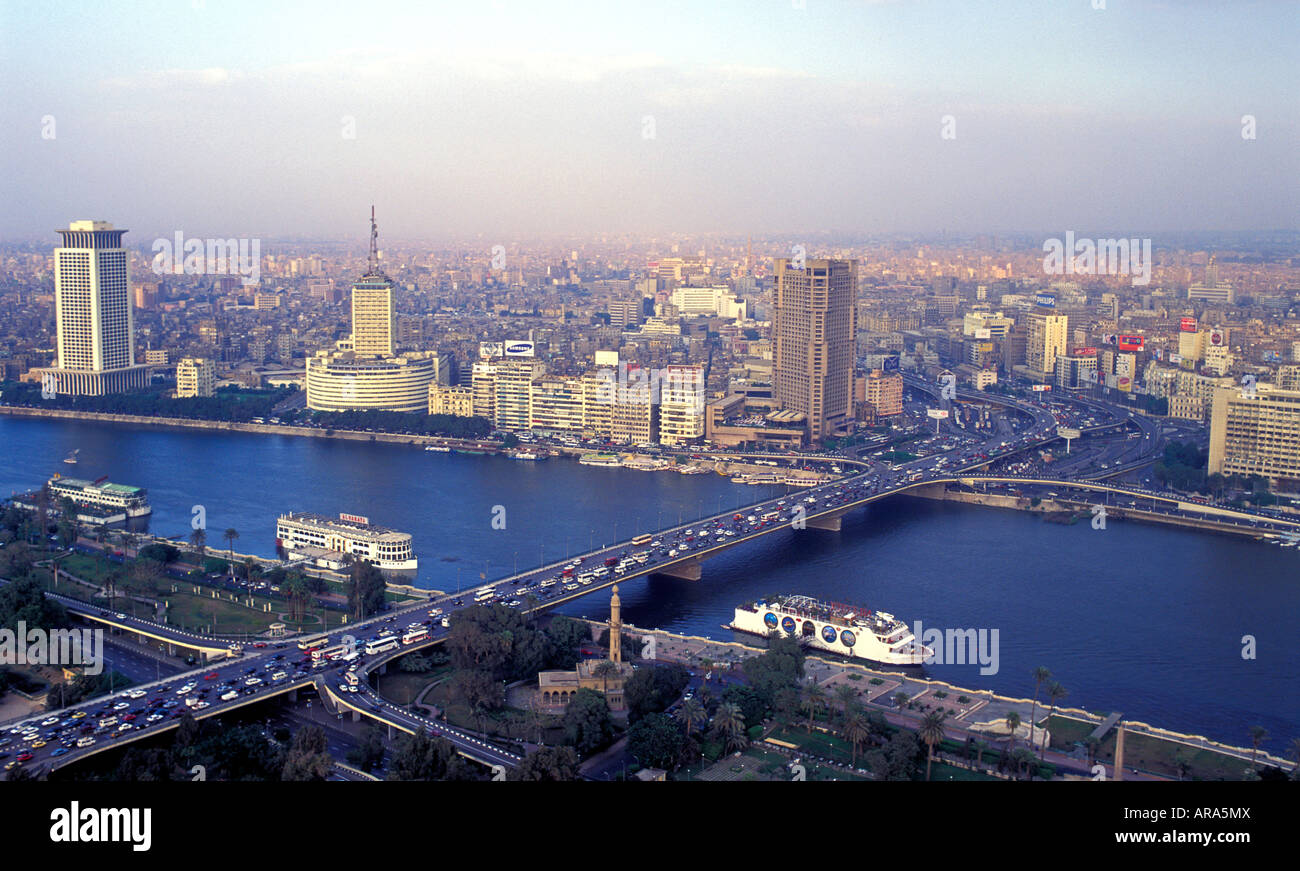 Aerial view of Cairo and Nile, Egypt Stock Photo - Alamy