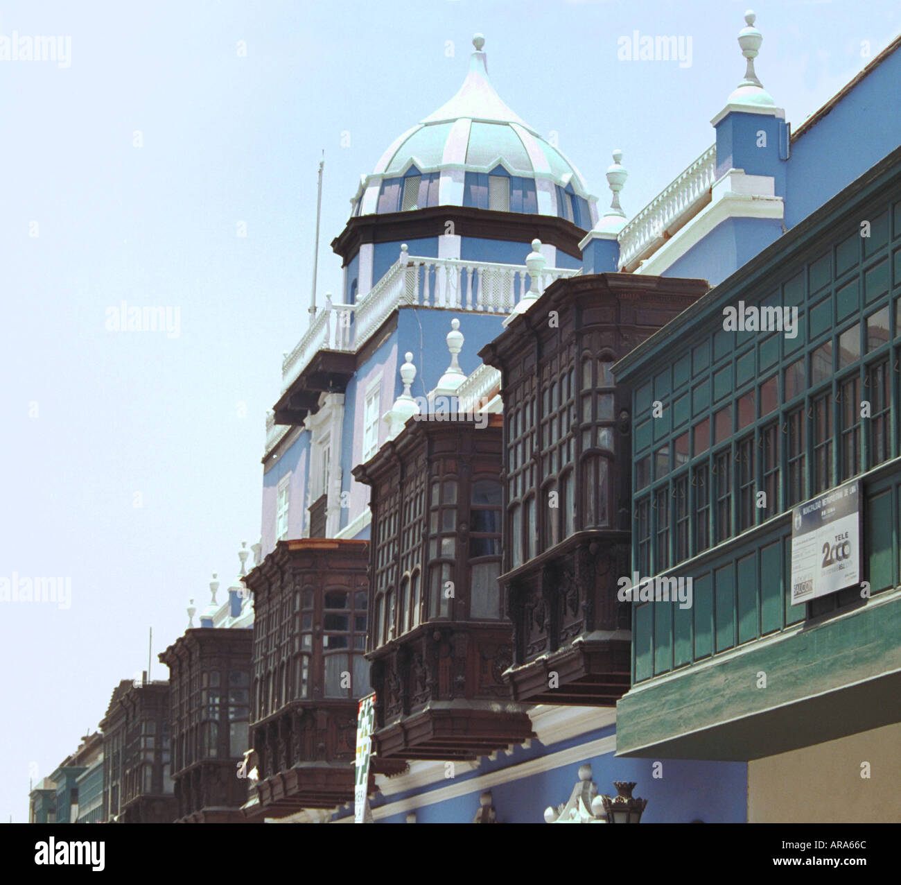 An Old Colonial Street in Lima, Peru Stock Photo - Alamy