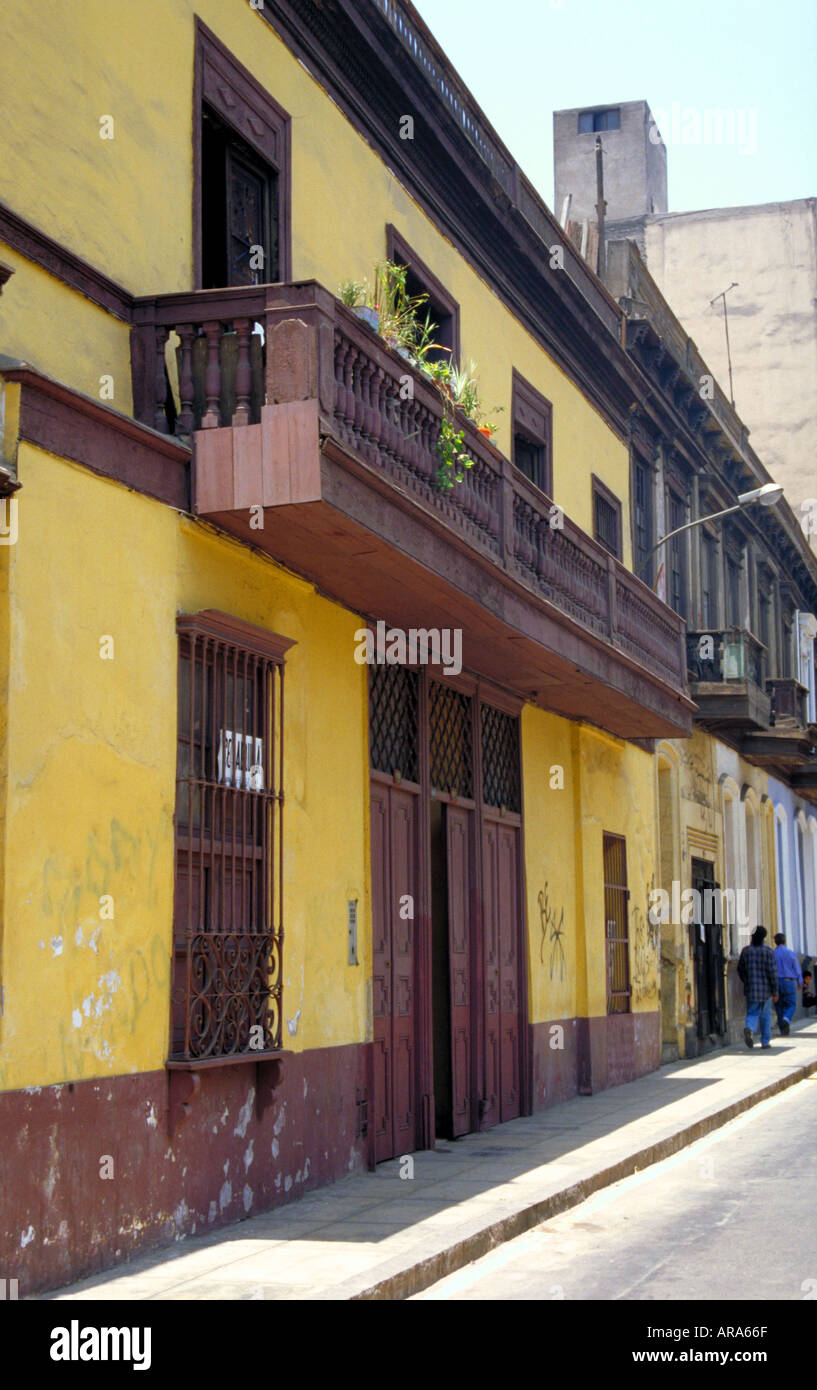 An Old Colonial Street in Lima, Peru Stock Photo - Alamy