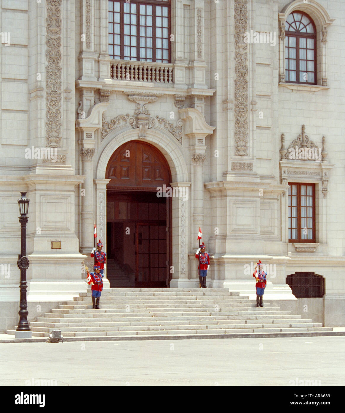 The Government or Presidential Palace, Plaza de Armas, Peru, Lima Stock ...