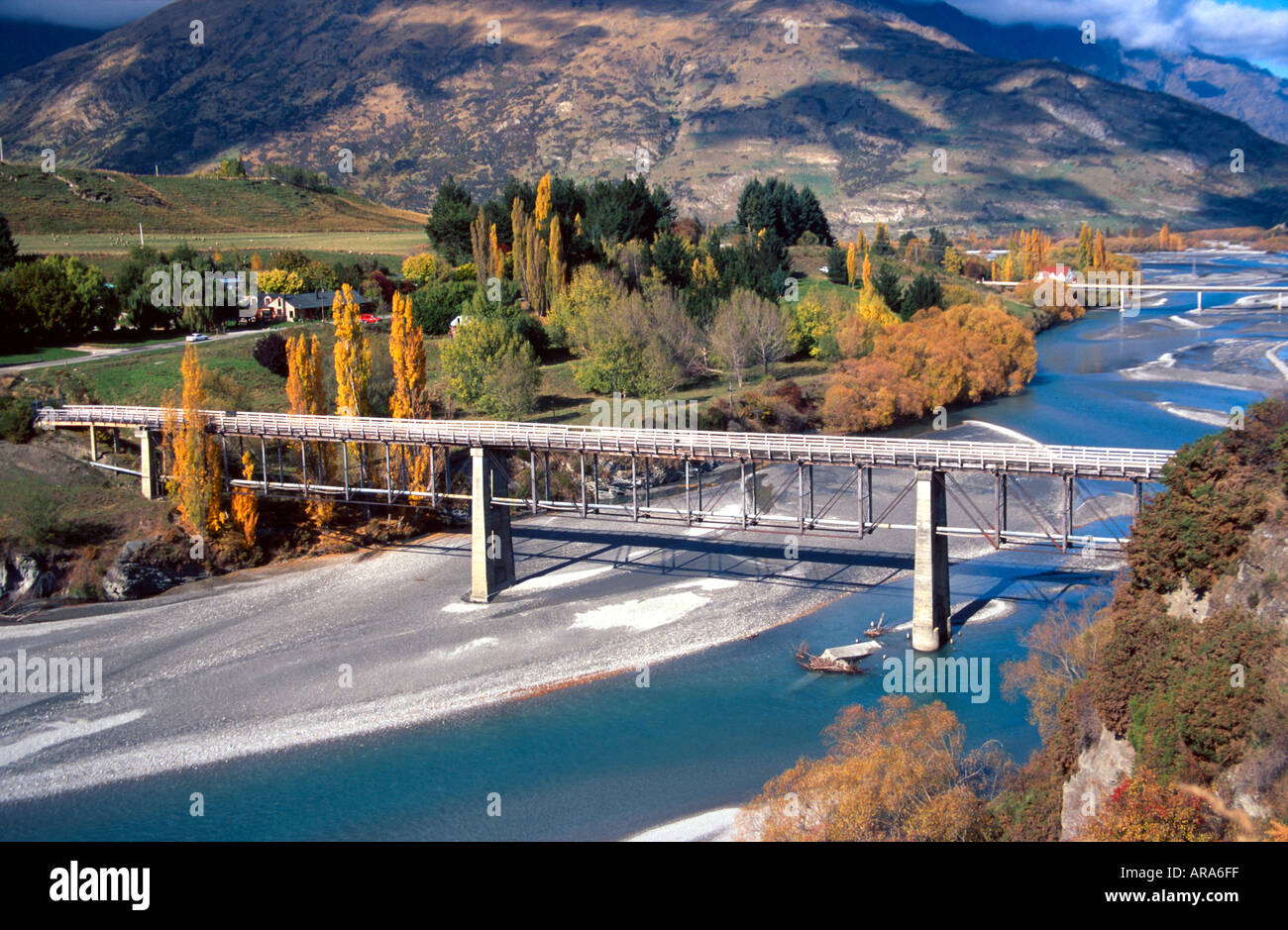 Lower Shotover River near Queenstown South Island New Zealand Stock ...