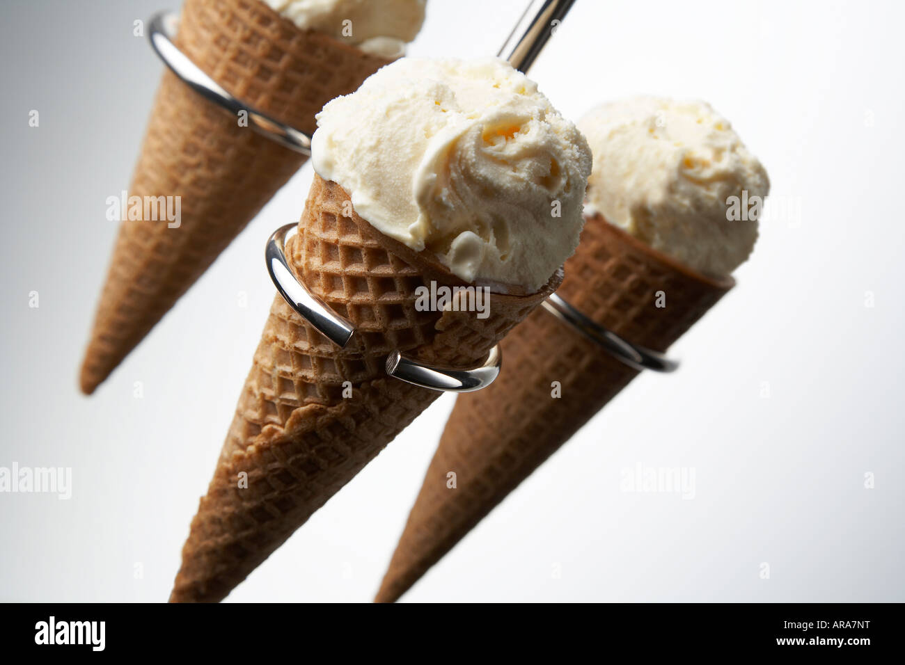 ice cream cones in stand Stock Photo - Alamy