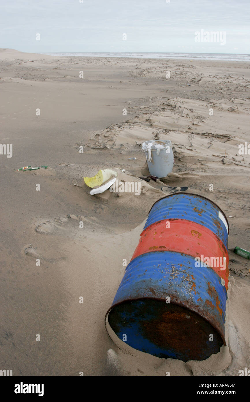 South padre island national seashore pollution Stock Photo - Alamy