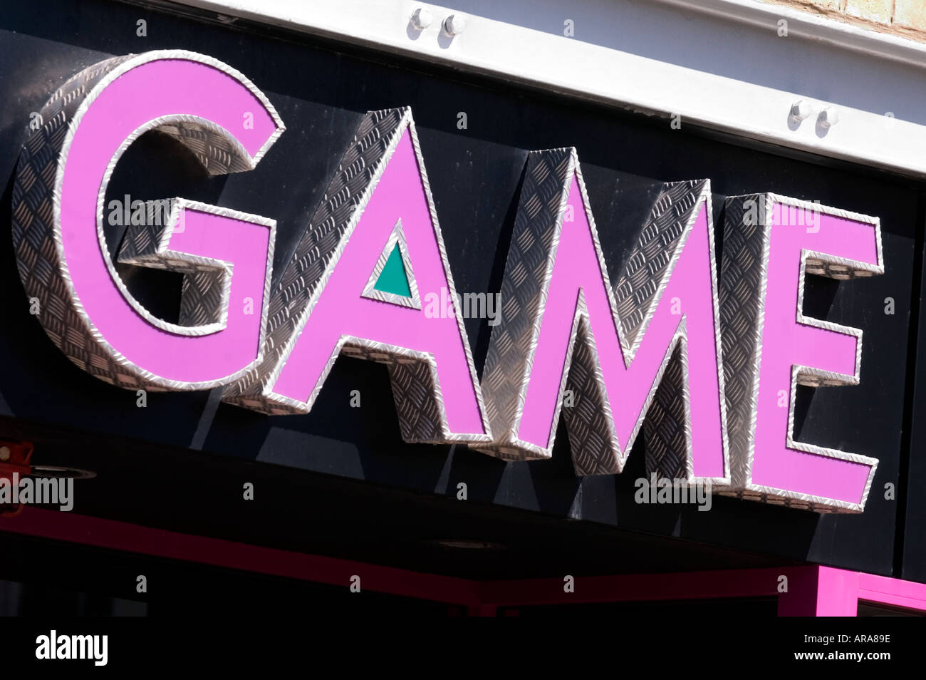 Game shop sign Stock Photo - Alamy