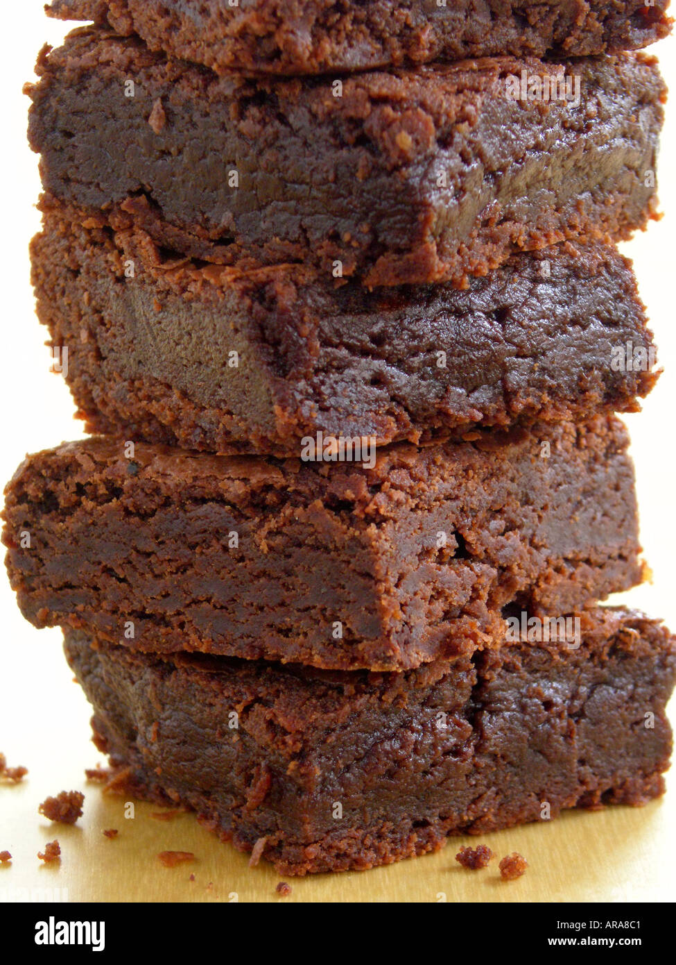Chocolate brownies piled up in a stack Stock Photo - Alamy