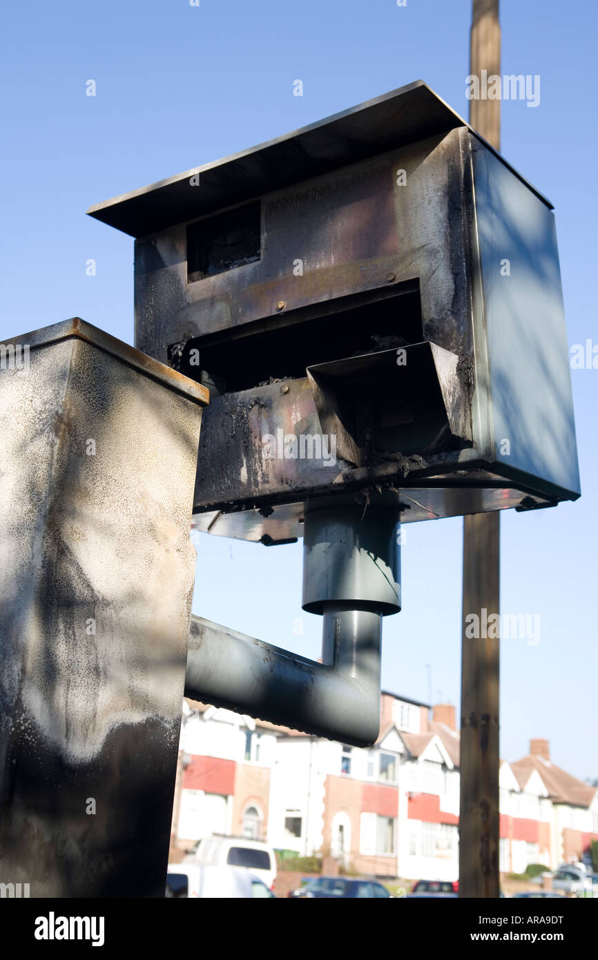 vandalised speed camera Stock Photo - Alamy
