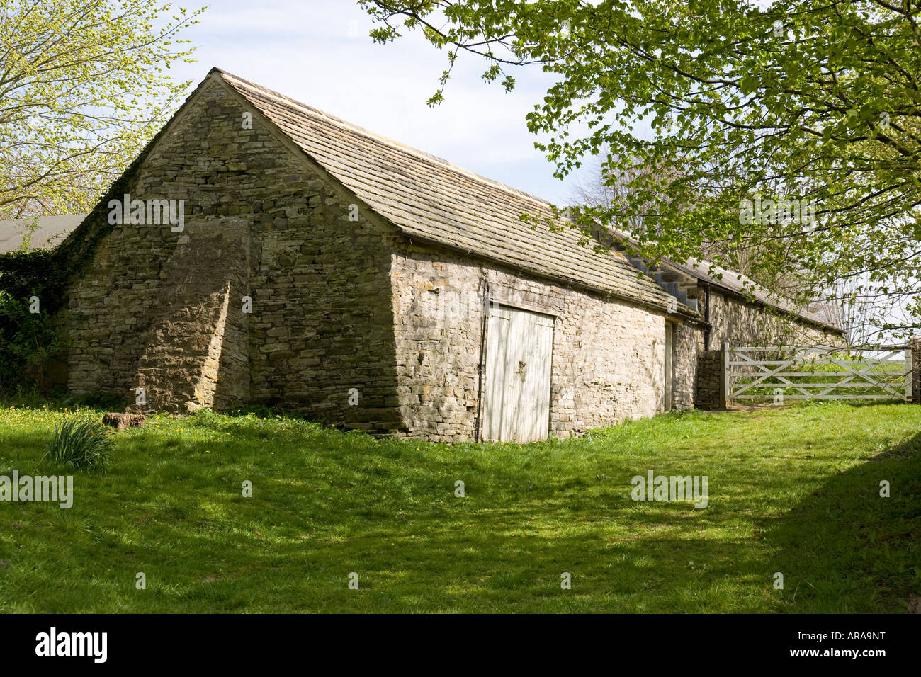 Limestone Farm Buildings at Ashford in the Water Peak District Stock ...