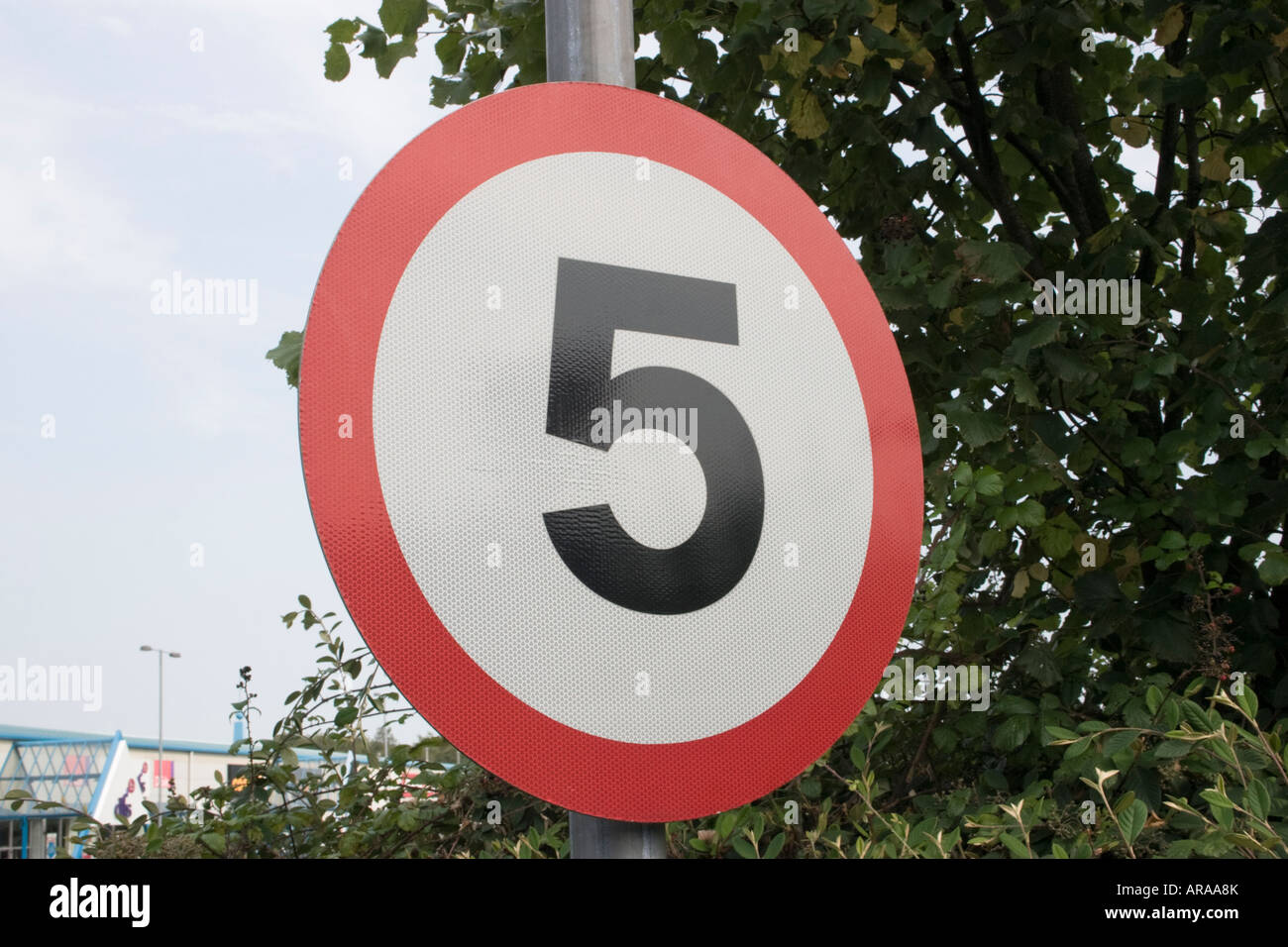 5mph speed limit road sign Stock Photo - Alamy