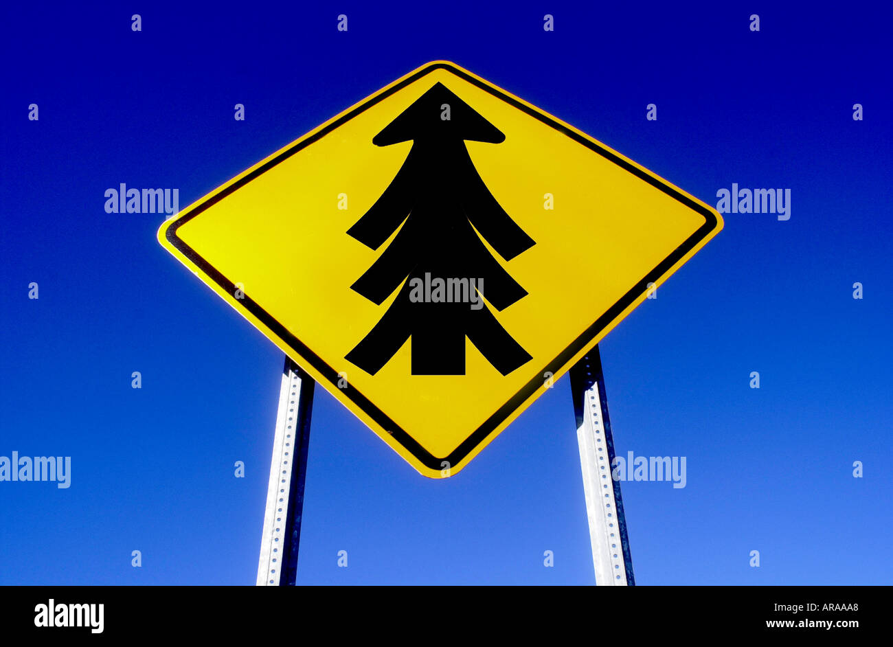Horizontal color image of a highway sign showing multiple lanes ...