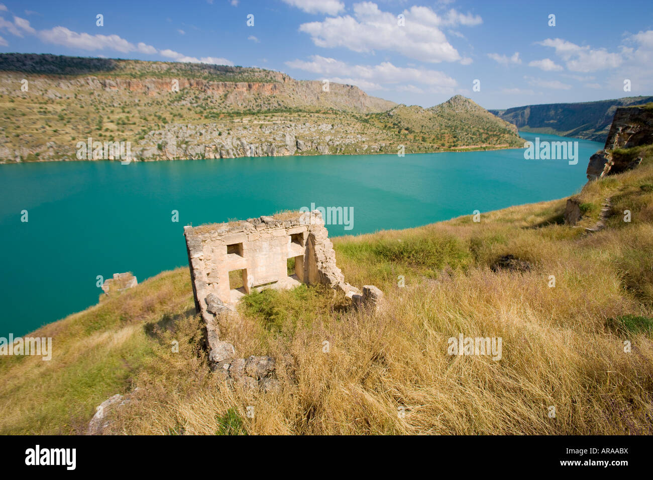 Rumkale near Halfeti by the reservoir lake of Birecik dam on the ...