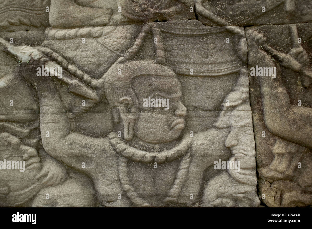 carvings in the wall at angkor wat temple Stock Photo - Alamy