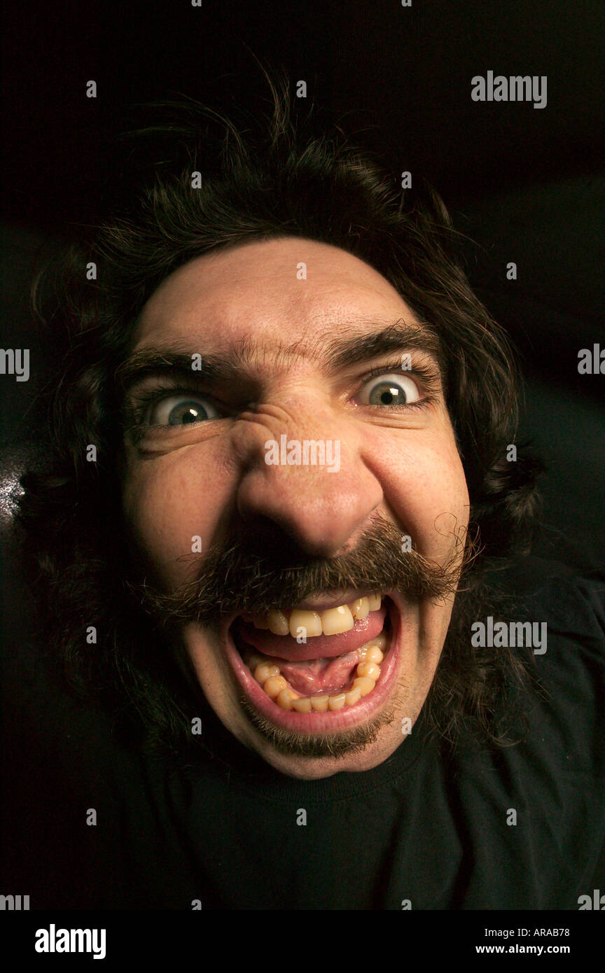crazy looking man Stock Photo - Alamy