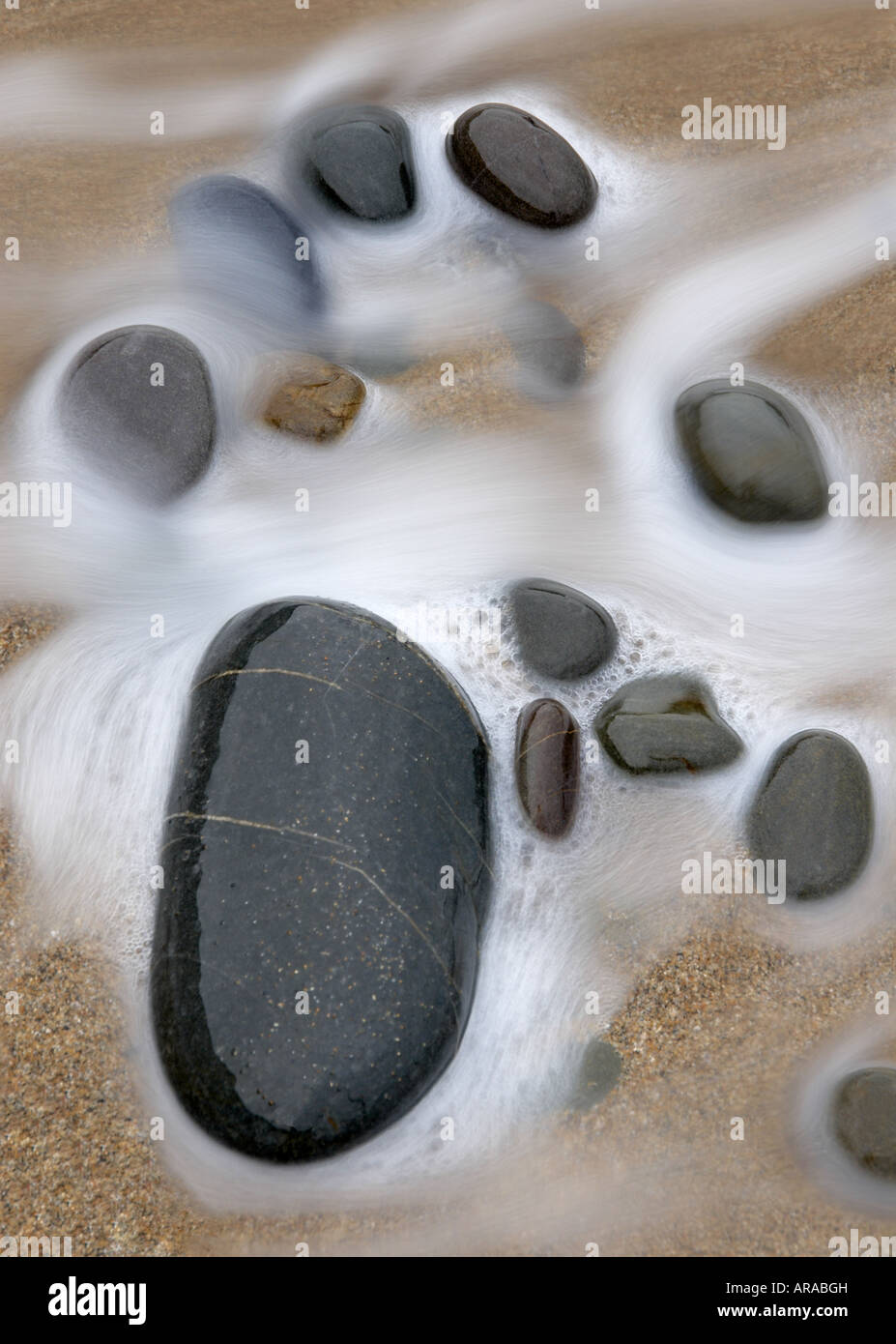Wave and pebbles Sandymouth Beach Cornwall UK Stock Photo - Alamy