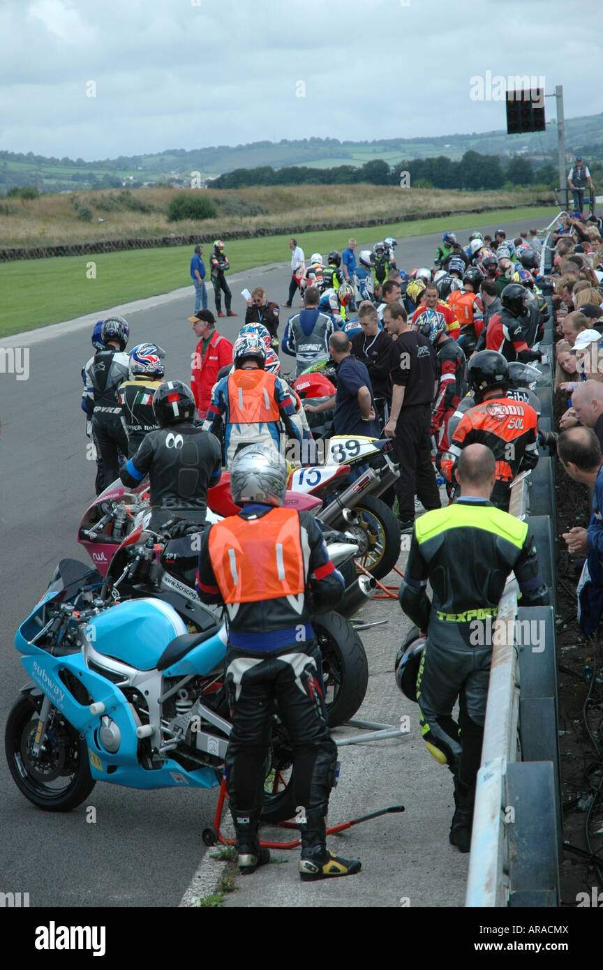 Start of an Endurance Motorcycle Road Race at Pembrey Wales Stock Photo ...