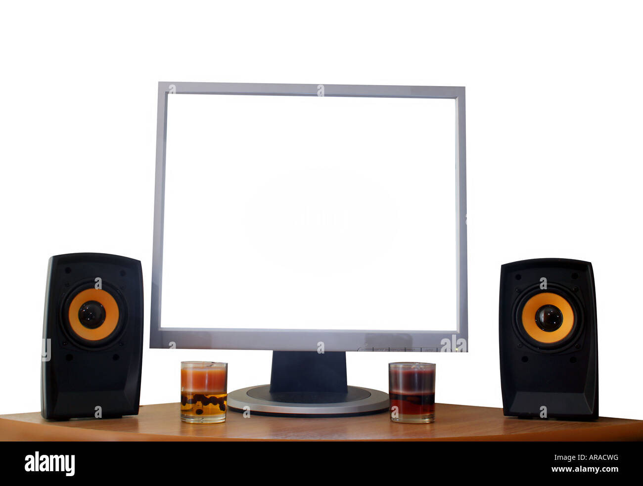 flat panel LCD computer monitor isolated on white Stock Photo - Alamy