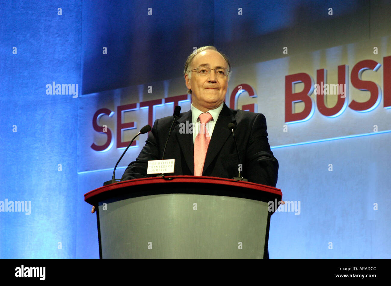 michael howard mp and conservative leader making a speech at a london ...