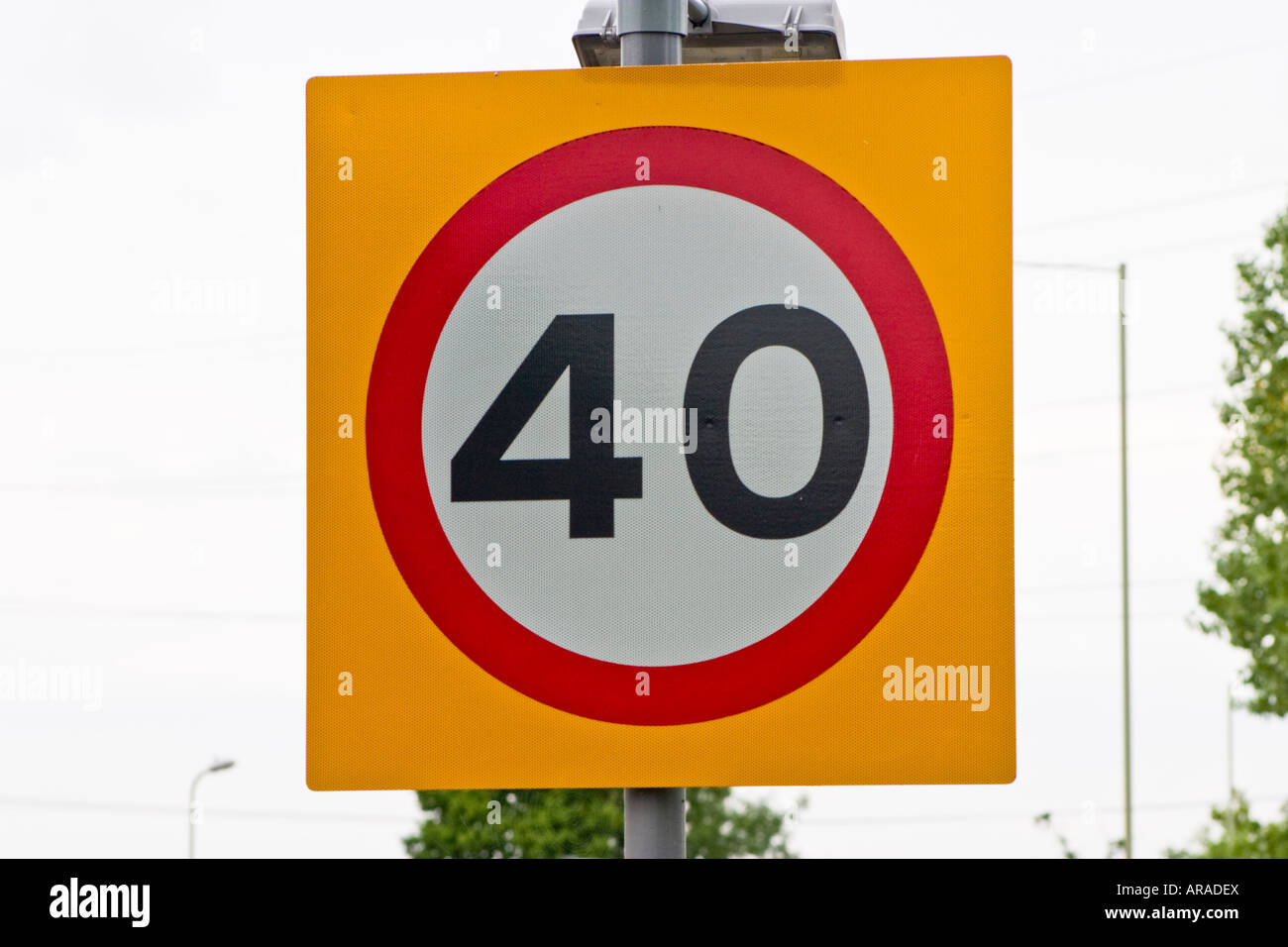40mph speed limit road sign Stock Photo - Alamy
