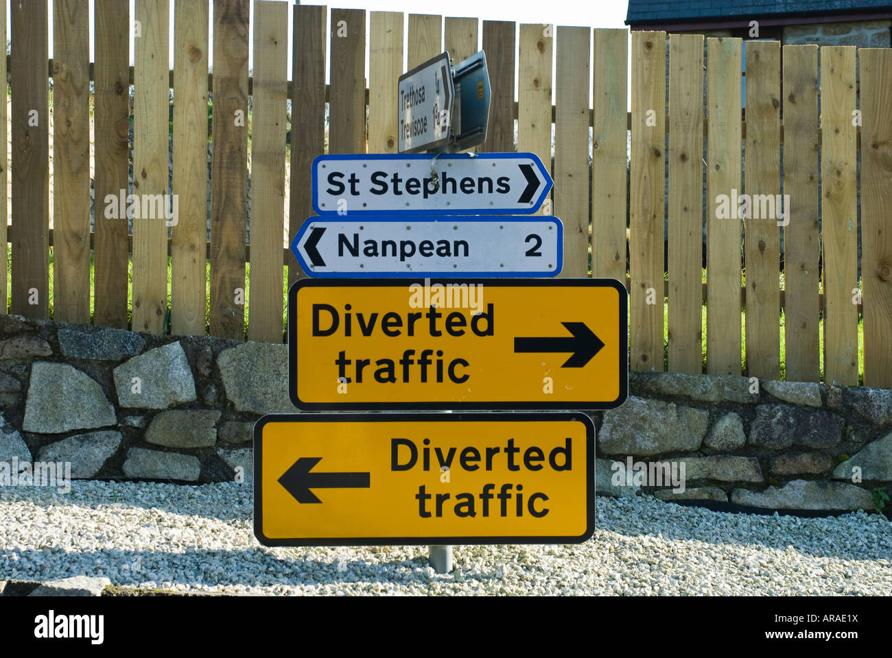 Diverted Traffic Signs Stock Photo - Alamy Diverted Traffic Signs Stock Photo - Alamy