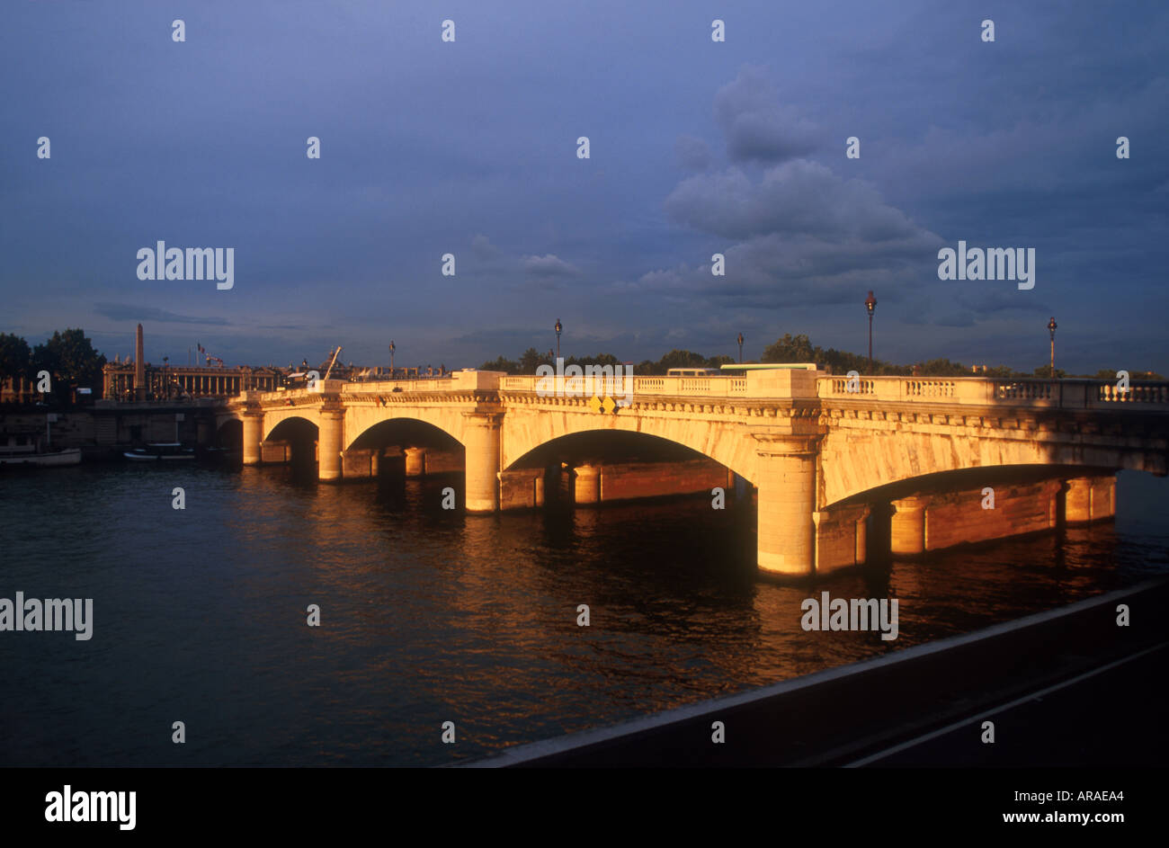 The Pont de la Concorde over the Seine in Paris France Europe Stock ...