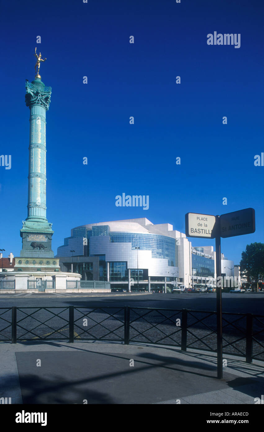 Place de la Bastille July Column Colonne de Juillet Opera Paris France ...
