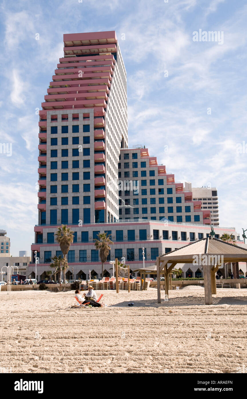 Israel Tel Aviv The Opera Tower in Allenby street on the sea front ...