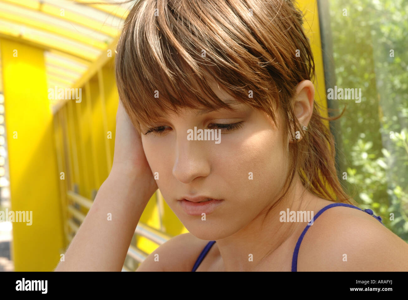 introvert teenage girl Stock Photo - Alamy