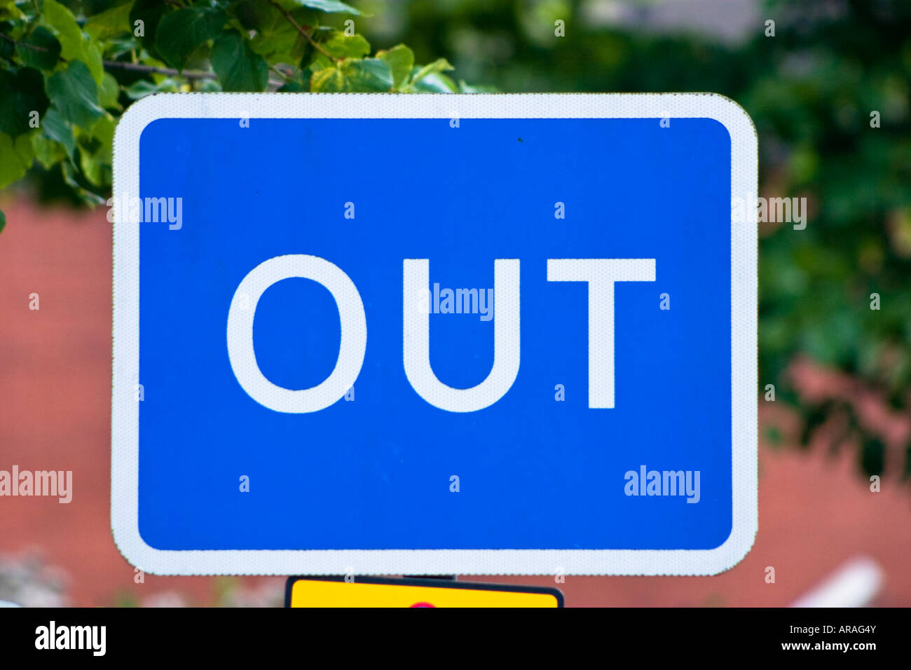 Square blue out road sign Stock Photo - Alamy