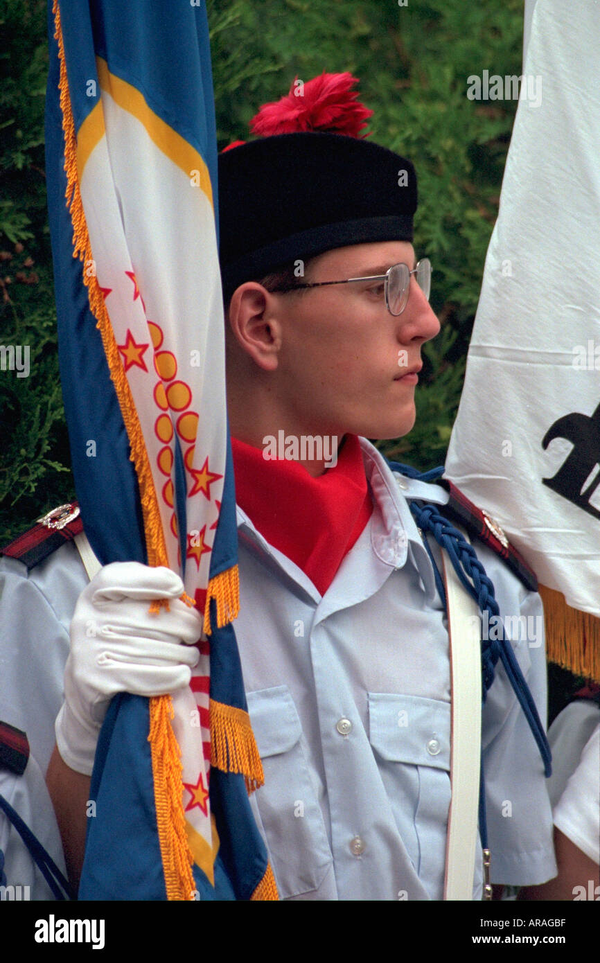 Color guard 18 holding flag during Memorial day service. St Paul ...