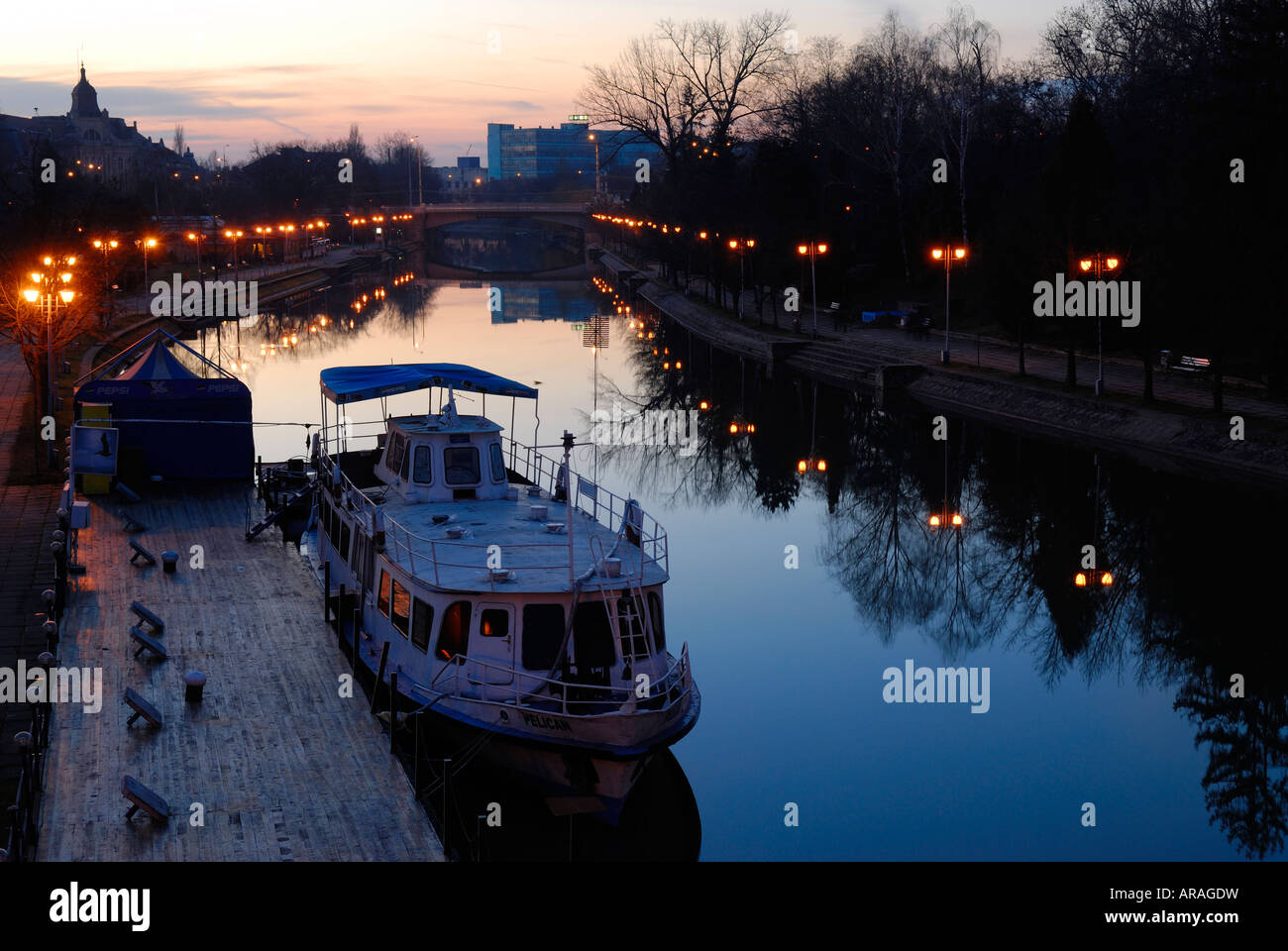 River Bega at sunset Timisoara Romania Stock Photo - Alamy