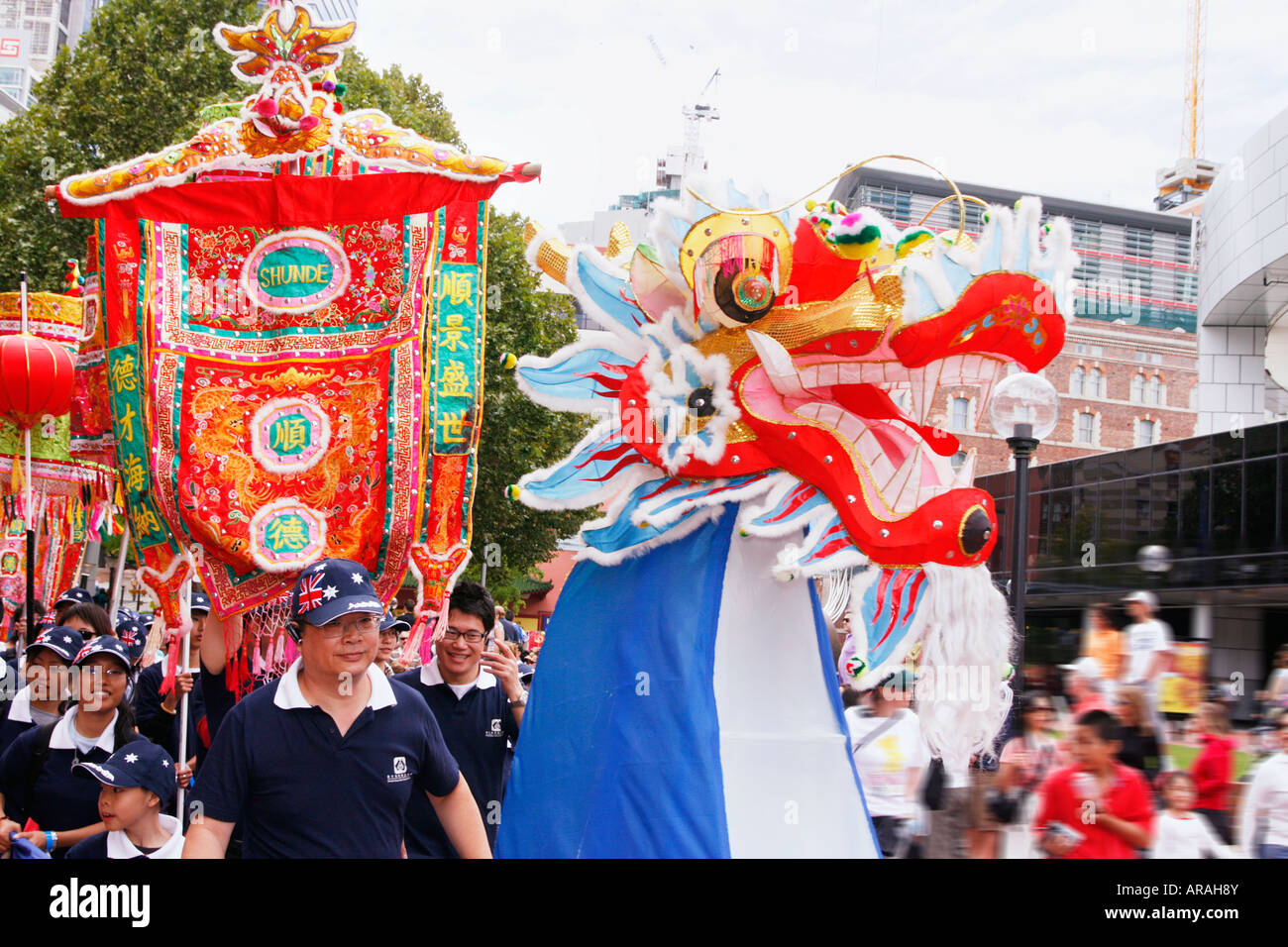 Chinese New Year Parade Dragon Float Stock Photo - Alamy
