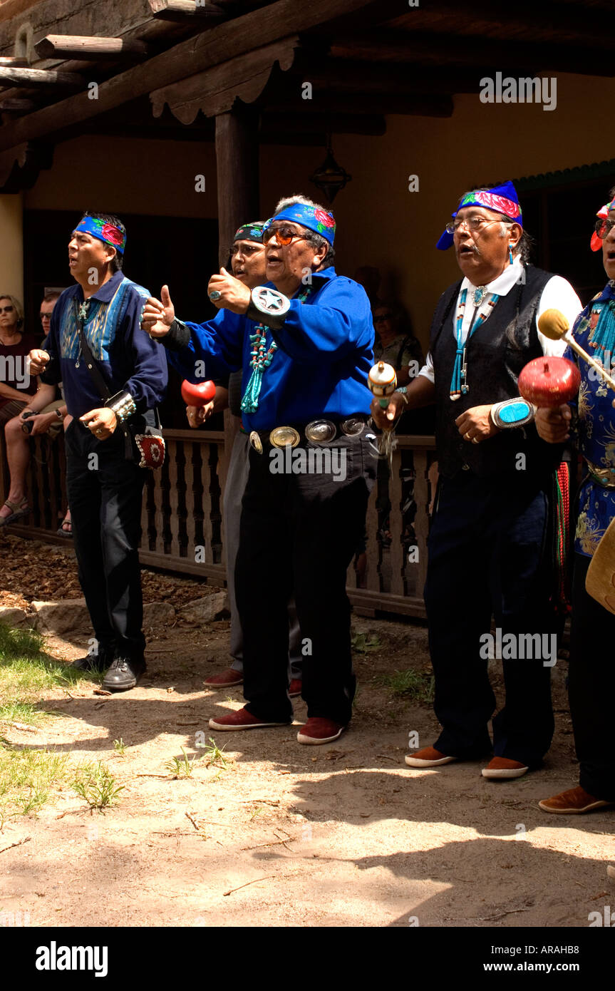 Zuni Pueblo dancers preforming traditional dances at Bandelier National ...