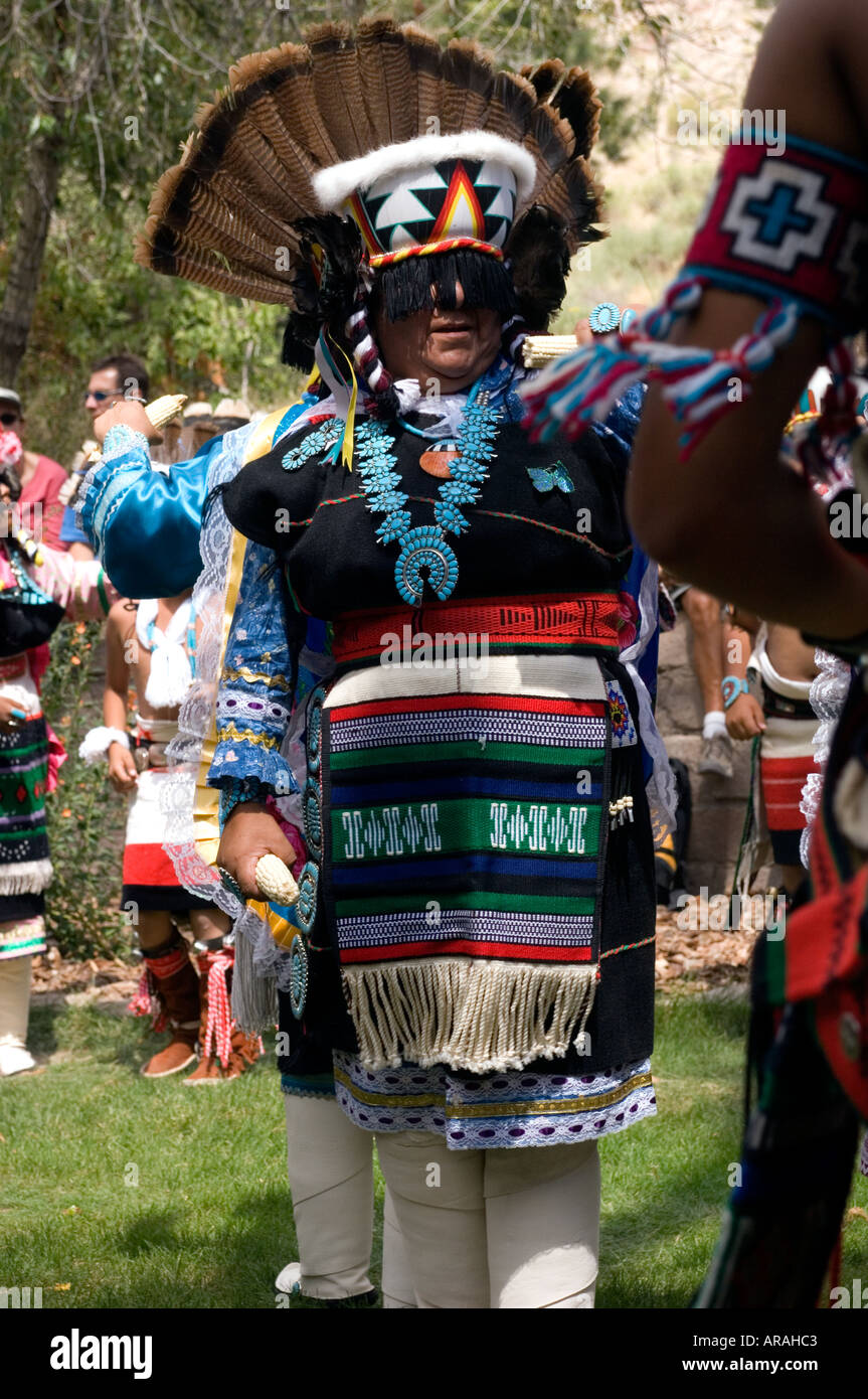 Zuni Pueblo dancers preforming traditional dances at Bandelier National ...