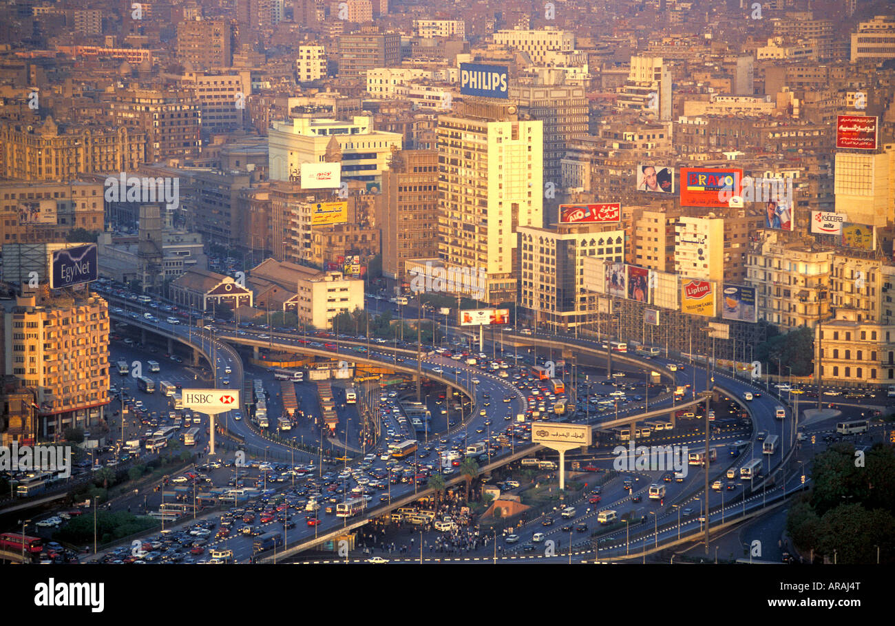 Egypt town modern muslim islam islamic street highway busy hi-res stock ...