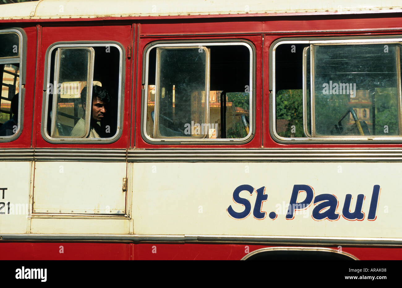 india north goa baga close up of a public bus Stock Photo - Alamy