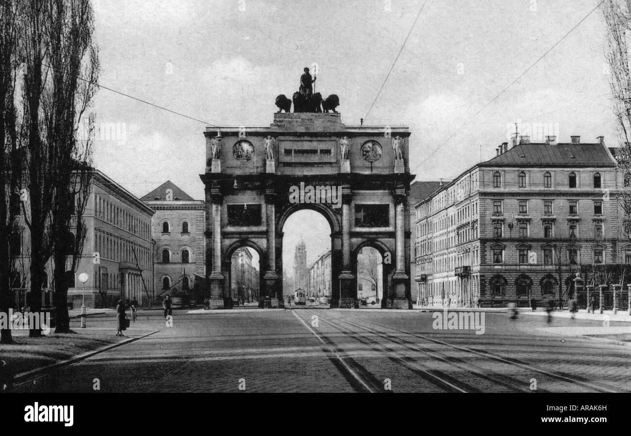 geography / travel, Germany, Munich, monuments, Siegestor, view ...