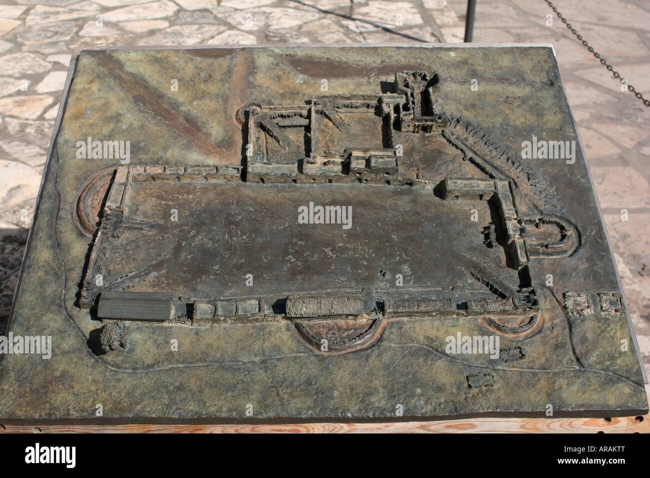 Bronze model of The Alamo compound Stock Photo - Alamy