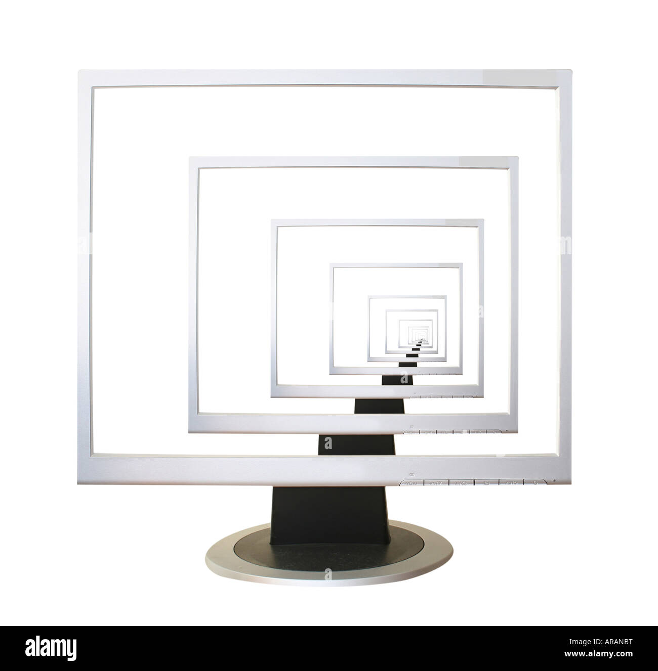 flat panel LCD computer monitor isolated on white Stock Photo - Alamy