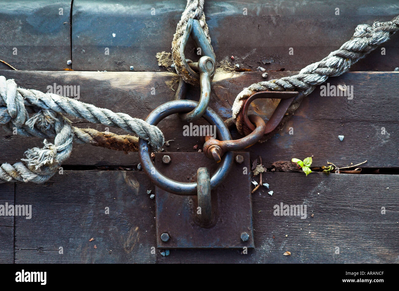 Dock tether iron steel ring Stock Photo - Alamy