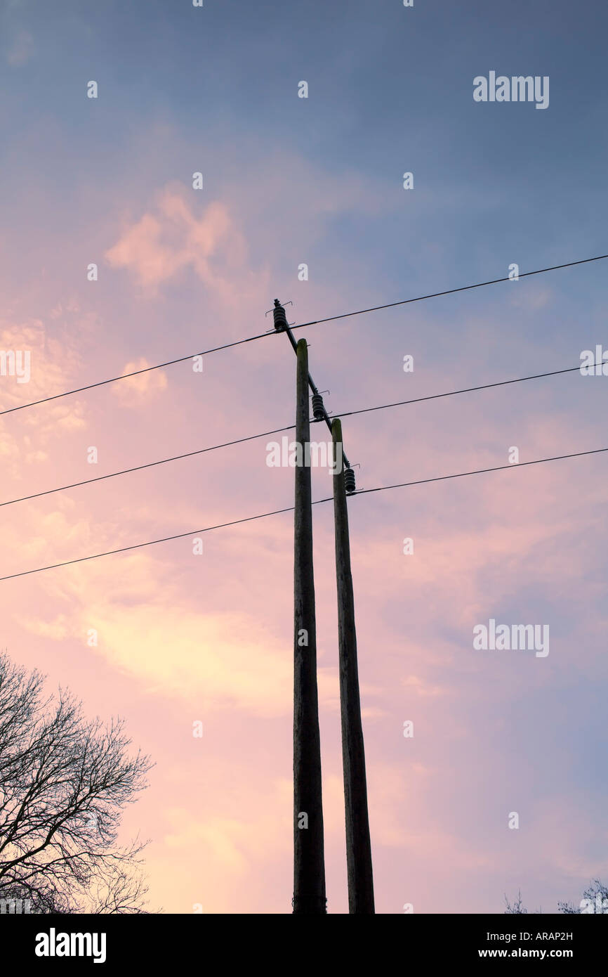 Telephone cables and wires in the countryside Stock Photo - Alamy