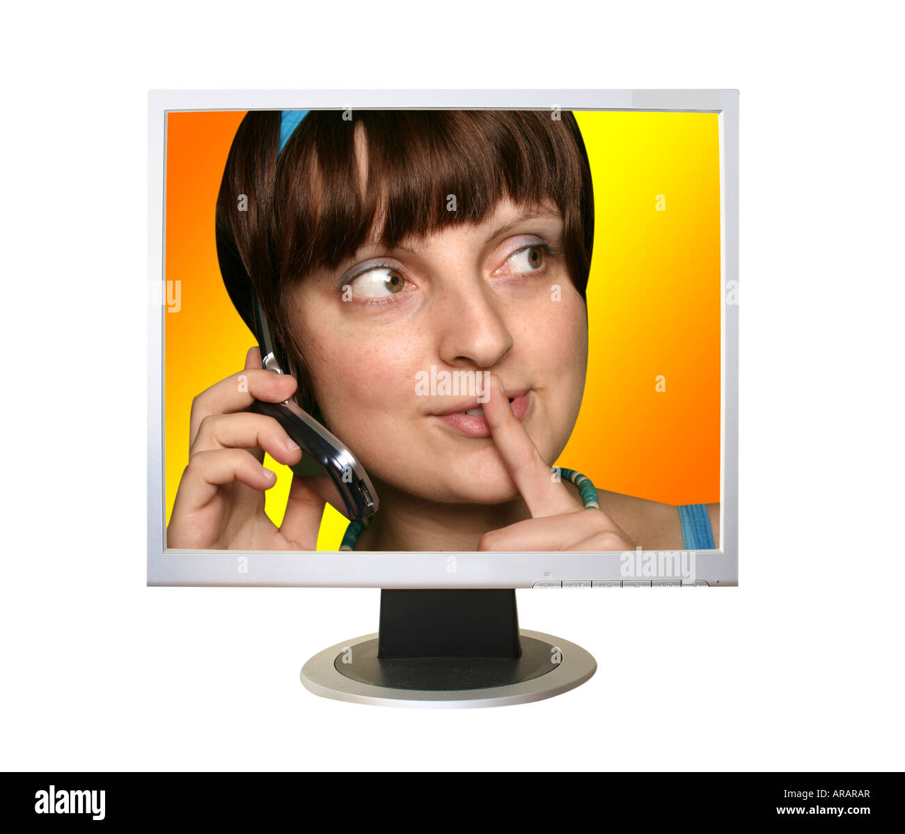 flat panel LCD computer monitor isolated on white Stock Photo - Alamy