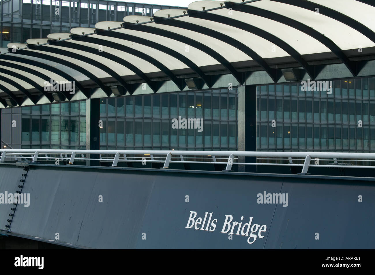 Bells Bridge over the River Clyde Glasgow a pedestrian swing bridge ...